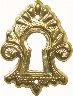 Victorian Style Stamped Brass Keyhole Cover