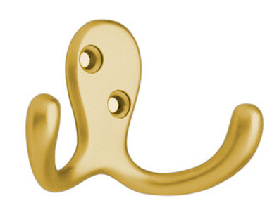 (5 Pack) Bright Brass Double Hook 2-3/4 inch Wide H27-H315BP - D ...
