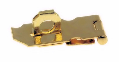 (5 Pack) Polished Brass Plated Steel Hasp Set - 1 1/2 inch x 3/4 inch ...