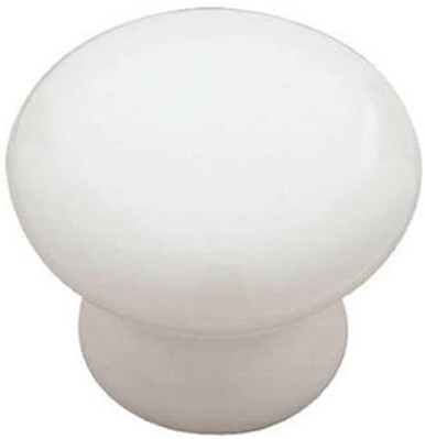 (2 Pack) 1-1/4 inch Ceramic Round Knob White
