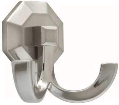 (5 Pack) Faceted Double Wall Hook in Satin Nickel - 3 5/8 inch - D ...