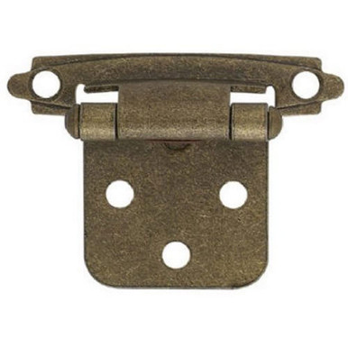 10-Pack Variable Overlay Self Closing Hinge Antique Brass With Install Kit