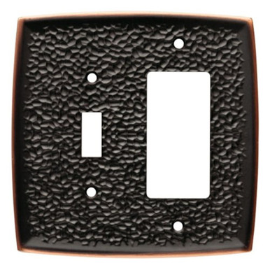 (5 Pack) Switch-GFI Combo Wall Plate - Hammered Bronze w/ Highlights ...