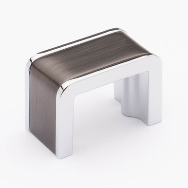 Fusion finger pull gunmetal with polished chrome