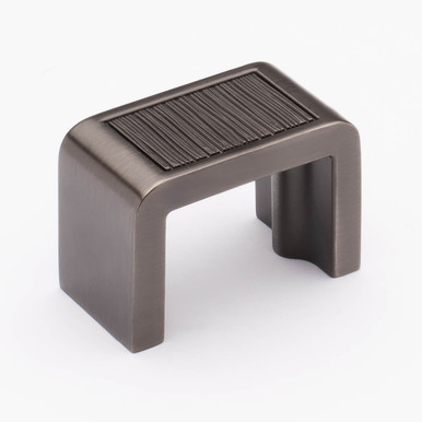 Brushed finger pull in gunmetal