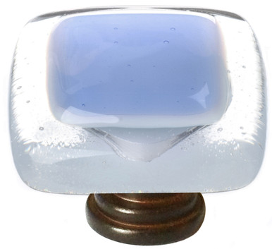Reflective sky blue knob with oil rubbed bronze base