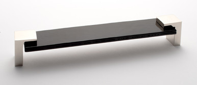 Affinity 8" pull black with polished nickel base