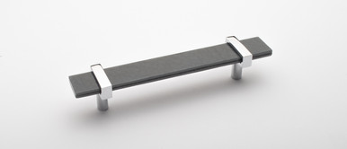 7" Adjustable slate gray pull with polished chrome base