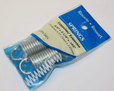 (2-pc) 3/4" x 2-1/4" x .105" Extension Springs 2-pc