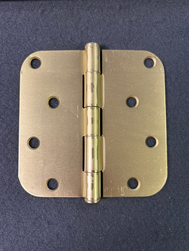 4" Round Corner 5/8" Radius Hinge Satin Brass B1600