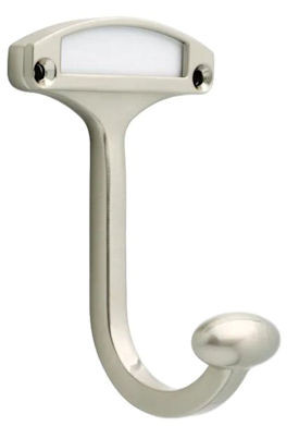 (12 Pack) Name Tag Coat, Hat & School Bag Hook - Satin Nickel