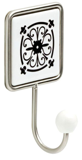 (12 Pack) Decorative Tile Wall Hook - Satin Nickel