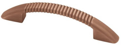 (12 Pack) 3-3/4" Contempo Ribbed Bow Pull Red Antique Copper Low Sheen