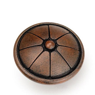 (12 Pack) 1-1/2" Kama Flower Knob Rust