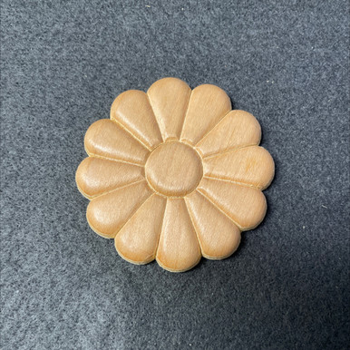 (12 Pack) 2-5/8" Small Maple Wood Daisy Medallion