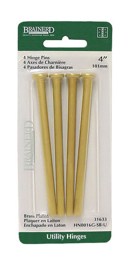 (12 Pack) Satin Brass Residential Door Hinge Pins Set Of 4 For 4" Hinge