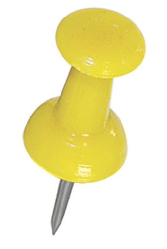 (12 Pack) Yellow Push Pin 25-Pack