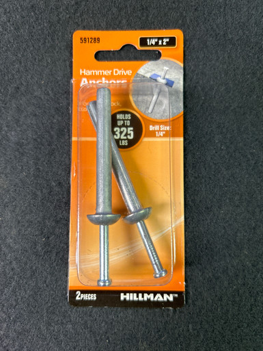 (12 Pack) Hammer Drive Anchors 1/4" x 2" (2-Pack)