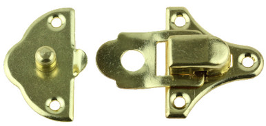 (12 Pack) Small Snap Catch - Brass Plated - 1-1/2"