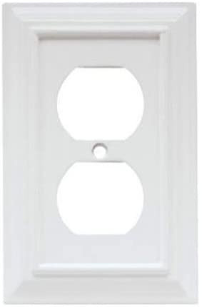 (12 Pack) Wood Architectural Single Duplex Wall Plate White