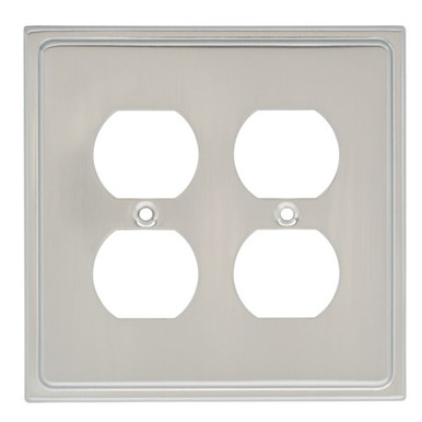 (12 Pack) Country Fair Double Duplex Wall Plate - Satin Nickel