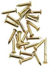 Flat Head (100 Pieces) Brass Brad Nail - 1/2" Long