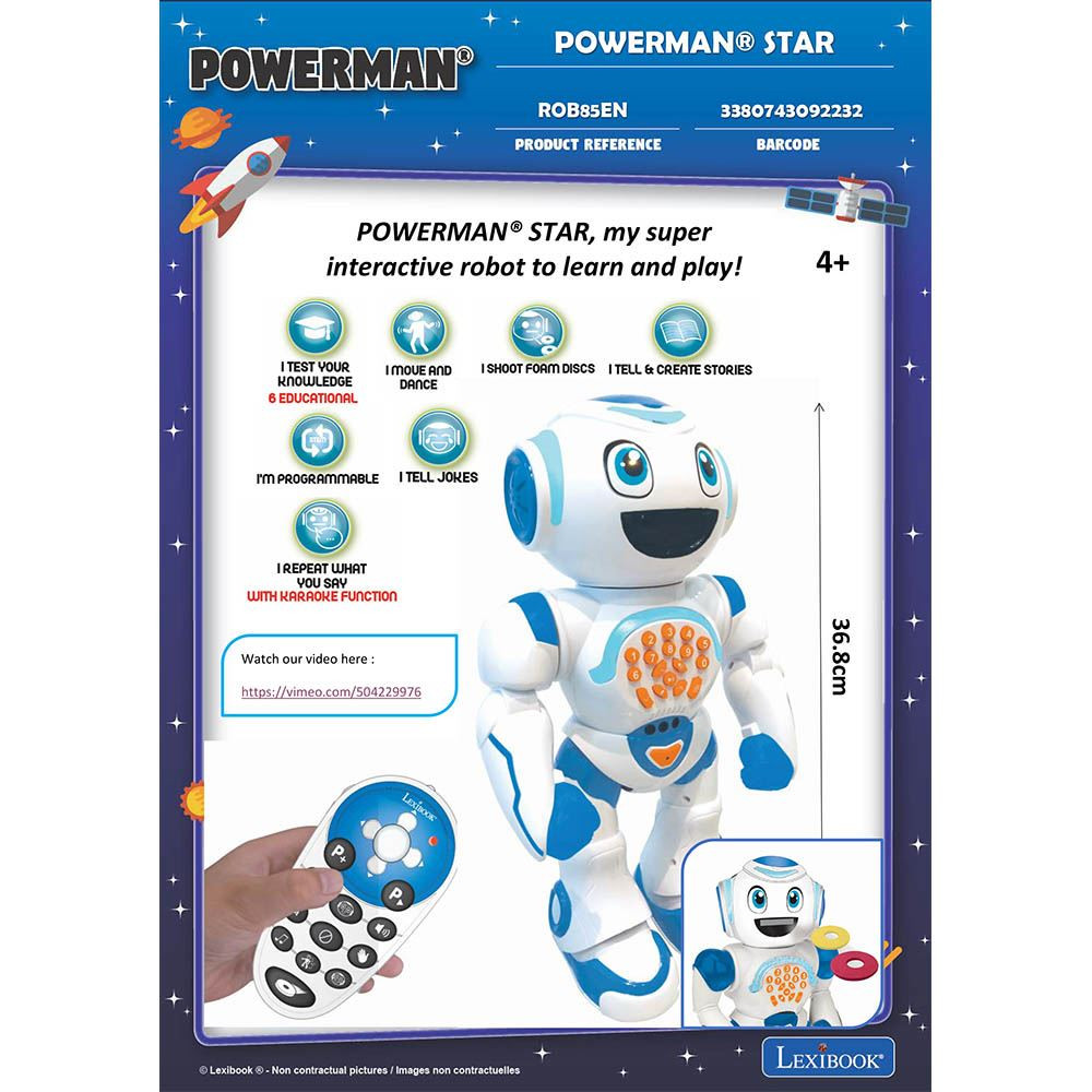 Lexibook Powerman Star My Educational Robot With Story Maker (Model No ...