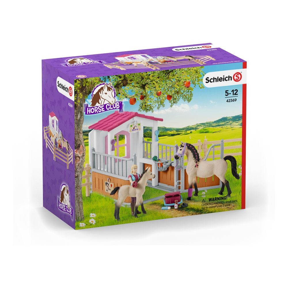 Schleich Horse Club Horse Stall with Arab Horses and Groom Toy (42369 ...