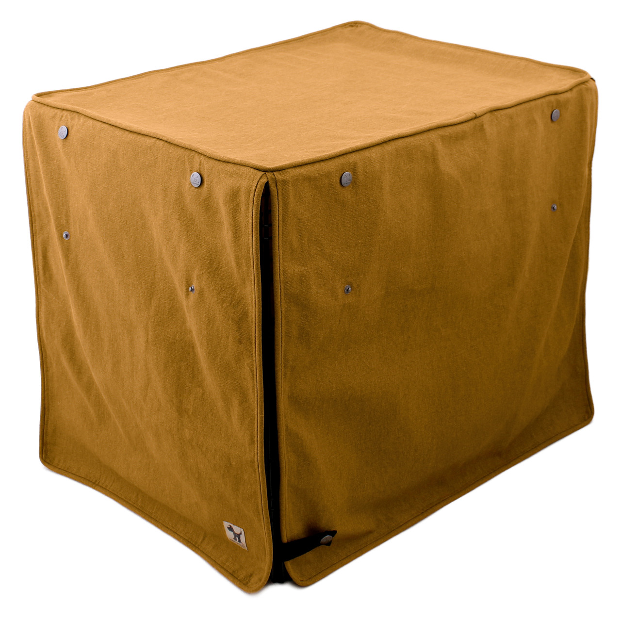 Mustard Brown Breathable 100% Cotton Dog Crate Cover - Durable ...