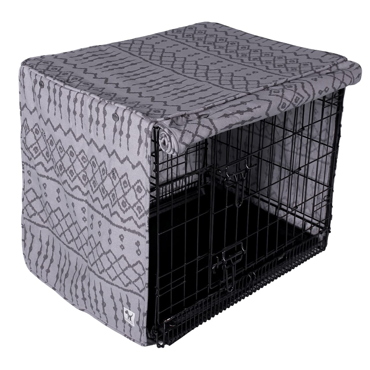 Dark Gray Breathable 100% Cotton Dog Crate Cover - Durable, Darkening ...