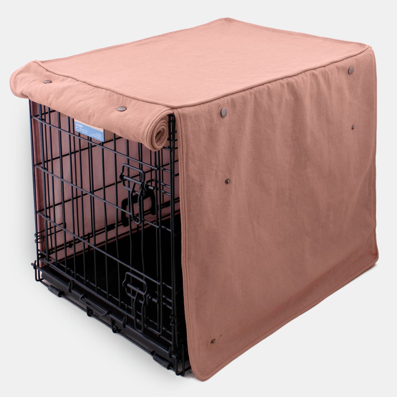 Dusty Pink Breathable 100% Cotton Dog Crate Cover - Durable, Darkening ...