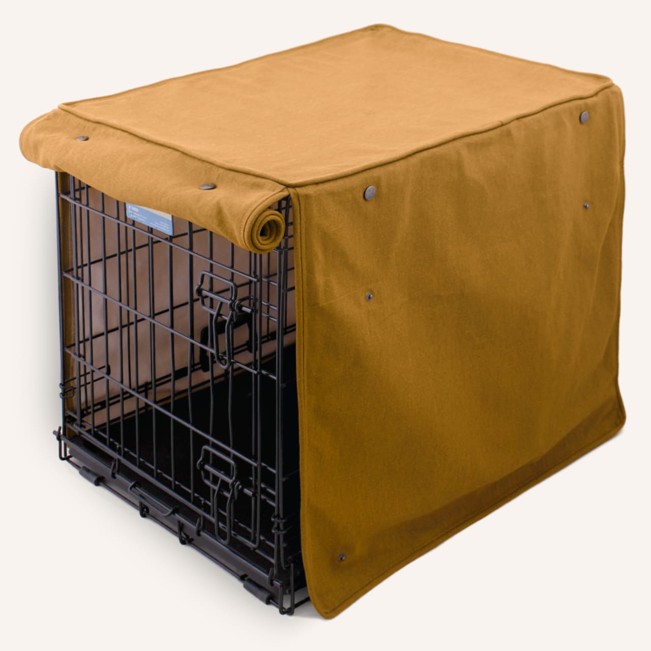 Mustard Brown Breathable 100% Cotton Dog Crate Cover - Durable ...