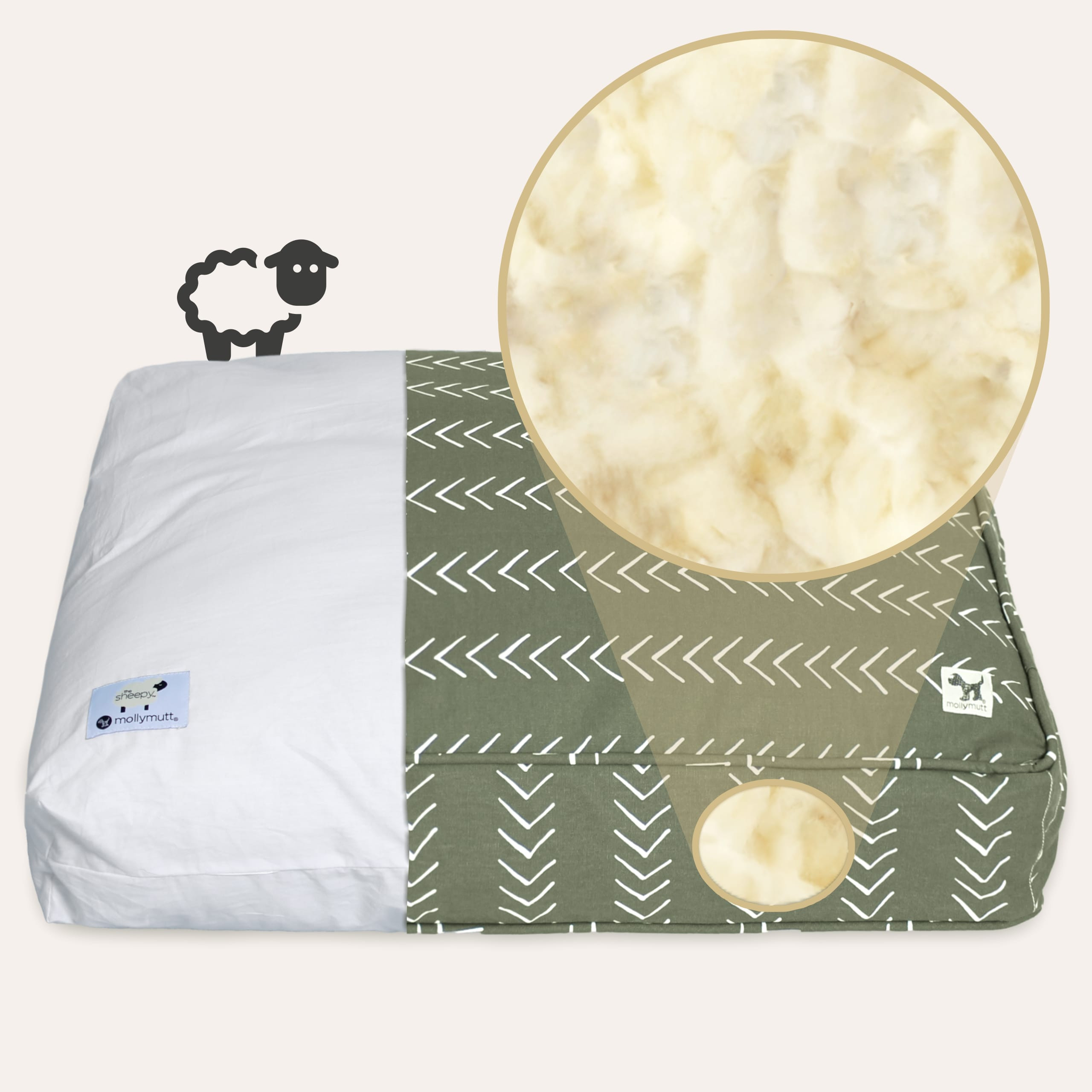 All Natural Wool-filled Dog Bed Insert