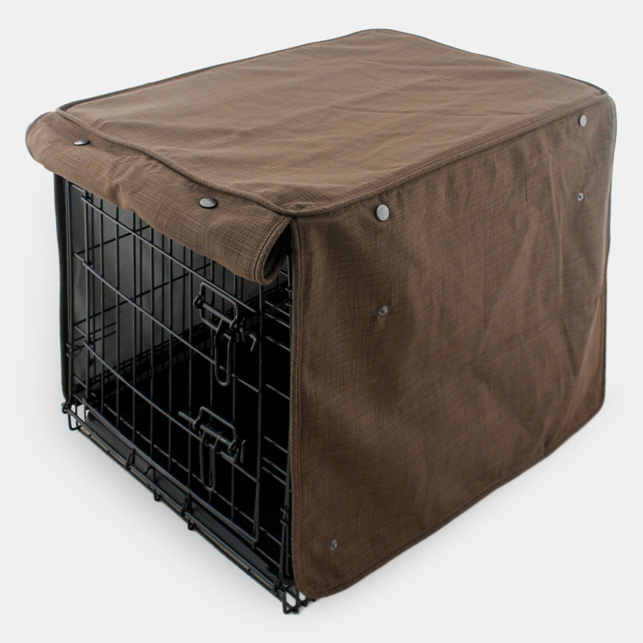 Dark Brown Breathable 100% Cotton Dog Crate Cover - Durable, Darkening ...