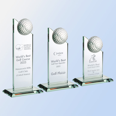 DT-2093 Jade Glass Golf Ball Award | Custom Engraved Golf Trophy ...