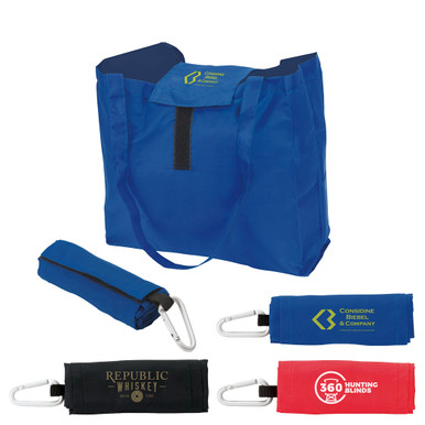 B-1204 - Carabiner Hook Foldable Tote Bag - ADmart Products
