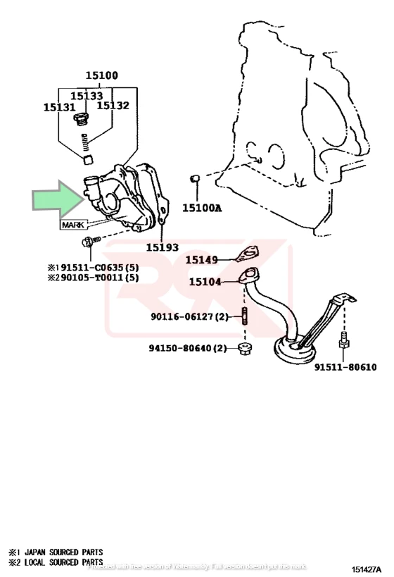 Oil Pump Assembly - 1ZZ-FE - 15100-22041 - R9K Tuned