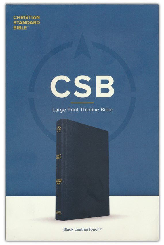 CSB Large Print Thinline Bible, Black LeatherTouch