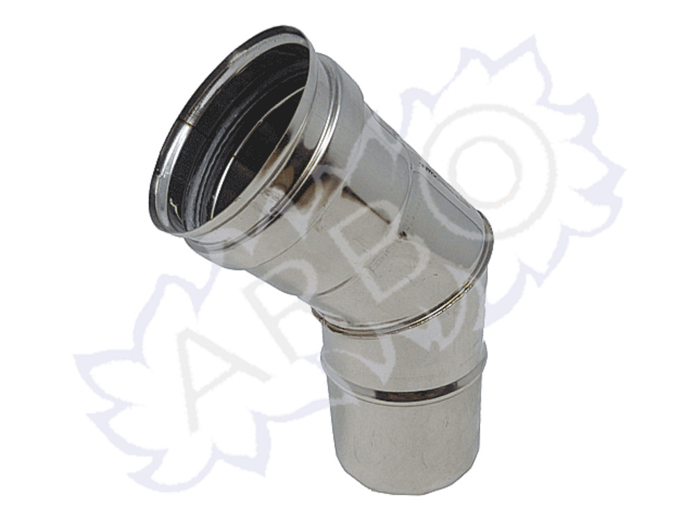 CURVA A 45` REALIZZATA IN INOX CON D.080 SENZA GUARNIZIONE E SPESSORE ...
