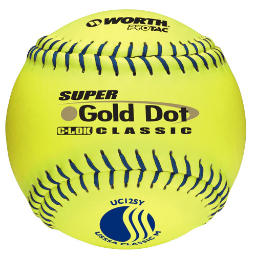 Worth 12" USSSA Super Gold Dot Classic M Softballs (Dozen), UC12SY ...