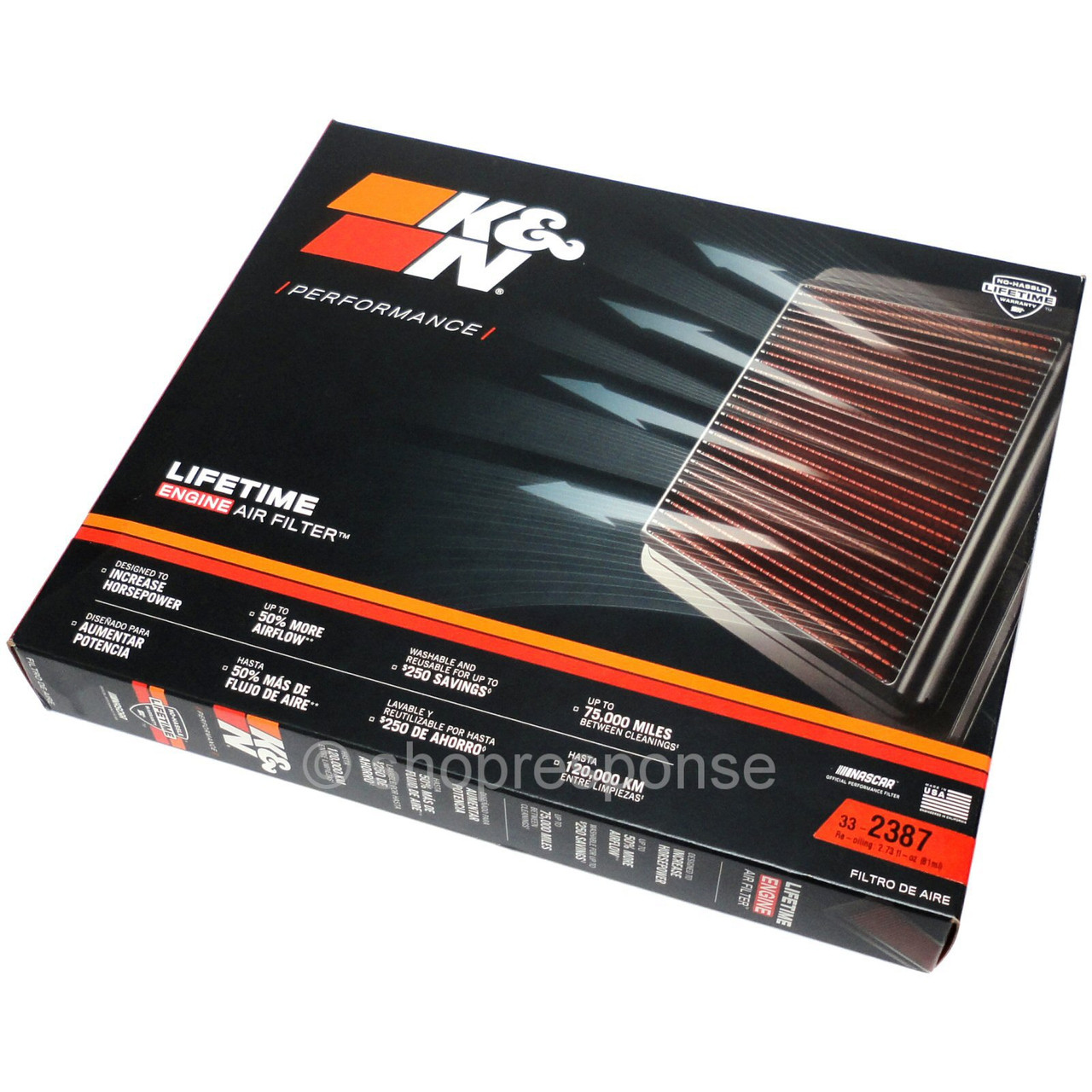 K&N 33-2387 High-Flow Air Filter: Lexus LX570 / Toyota Land Cruiser ...