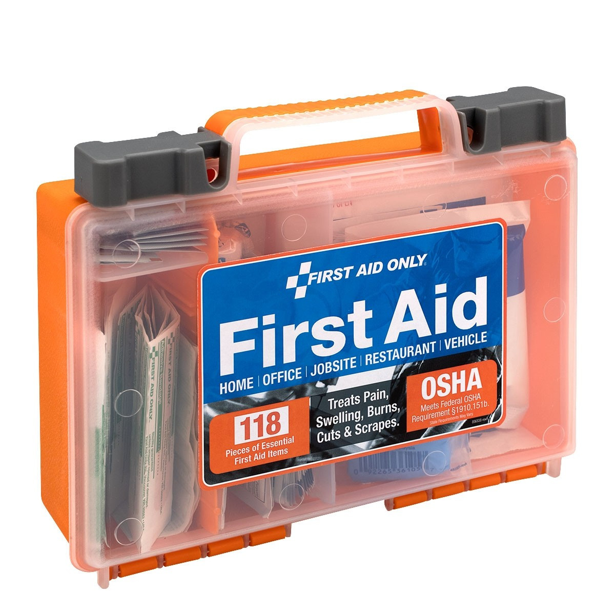 First Aid Only Clear Front Cover 118 Piece First Aid Kit | Curtis ...
