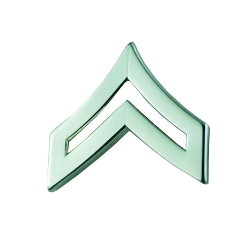 Hero's Pride .75 in. Tall Silver Cpl Chevron with Point, Pair - 2 Posts ...