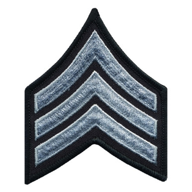 Hero's Pride 3 in. Med Grey/Black Sgt Chevrons, Merrowed Border ...