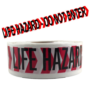 Harris 1 in. x 1,000 ft. LIFE HAZARD - DO NOT ENTER Barricade Tape