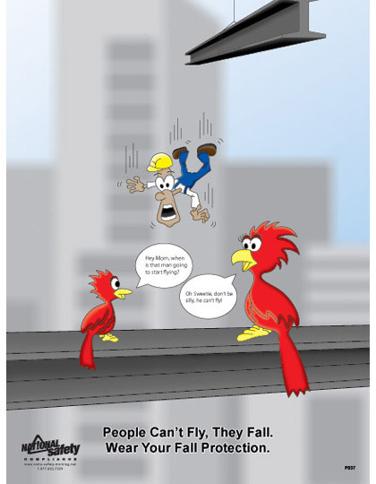 People Can't Fly Safety Poster English