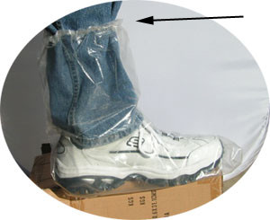 Plastic Boot Covers 3 Mil Plastic w/ Elastic Top