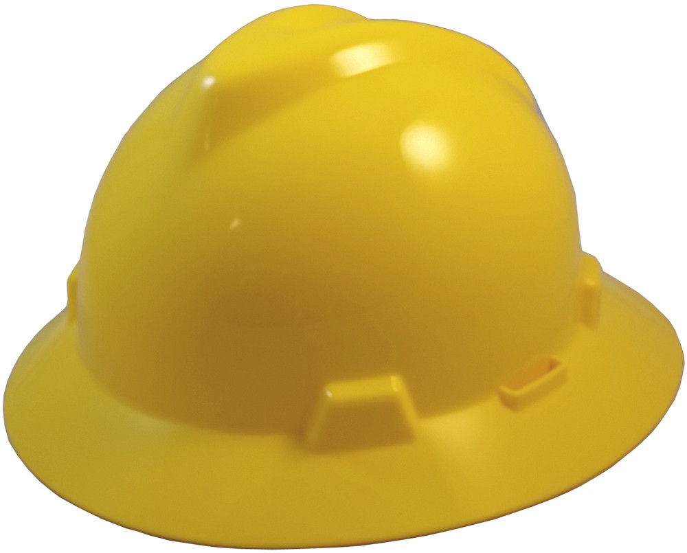 MSA V-Gard Full Brim Hard Hats Fas-Trac All Colors