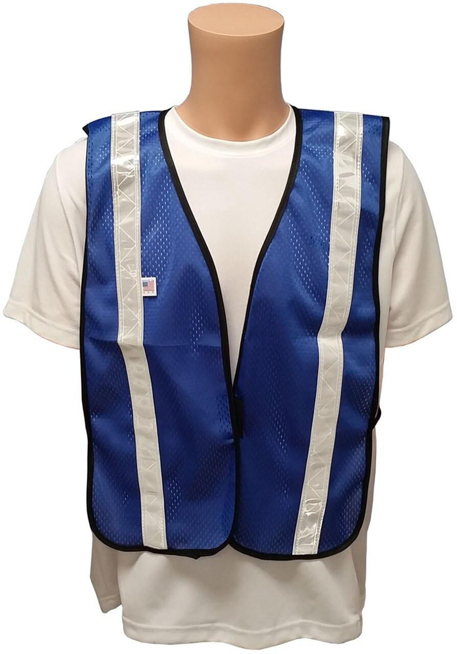 Soft Mesh Royal Blue Safety Vests Silver Stripes | Online