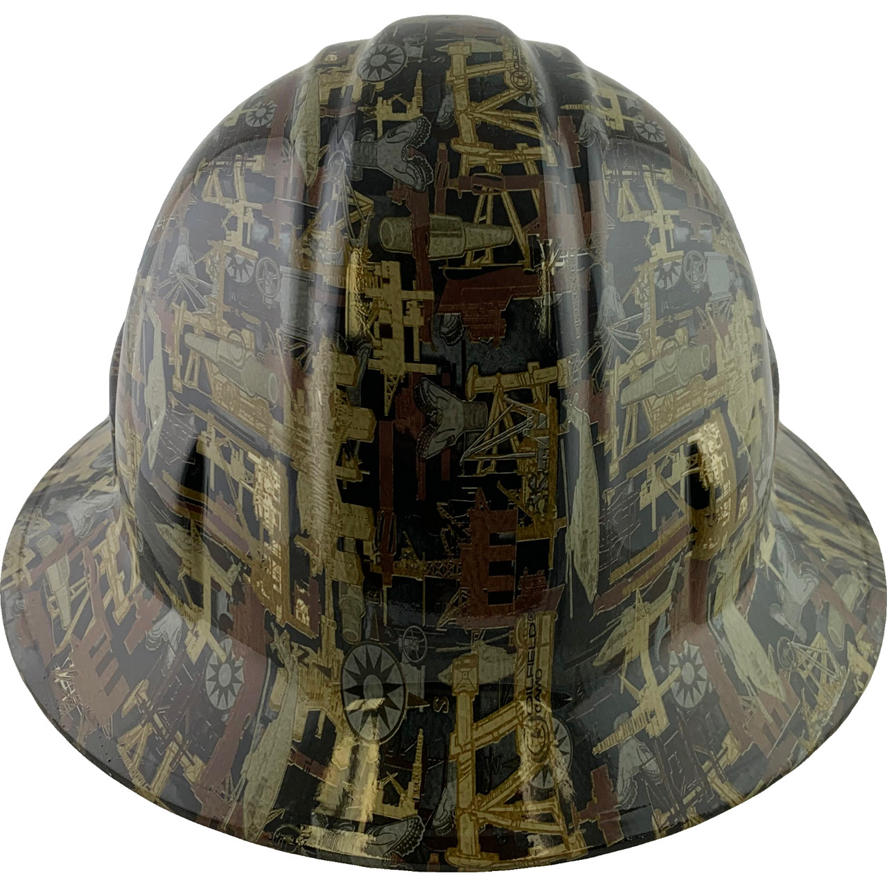 Oilfield Camo White Hydro Dipped Full Brim Hard Hats | Buy Online at T ...